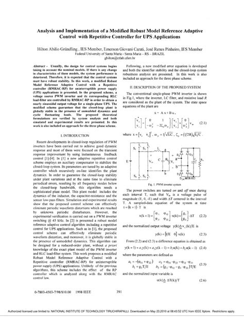 PDF Analysis And Implementation Of A Modified Robust Model Reference Adaptive DOKUMEN TIPS