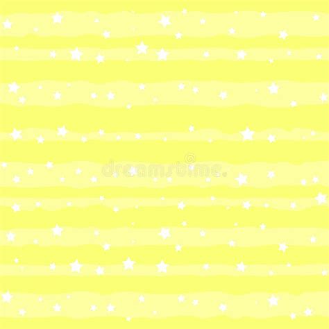Seamless Pattern With White Stripes And Stars On Yellow Background
