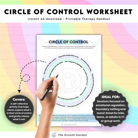 Circle Of Control Therapy Worksheet Printable Therapy Handout For
