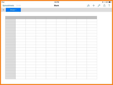 Printable Blank Spreadsheet