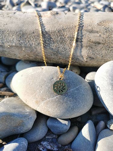 Collier Acier Inoxydable Pendentif Circulaire Avec Soleil Doré Eagle