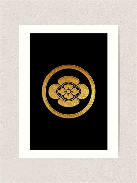 Maruni Mokko Kamon In Gold Seal Art Print By Takeda Art Redbubble