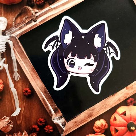 Kawaii Chibi Girl Vinyl Sticker Stickers Chibi Cute Chibi Bat Girl Stickers Chibi Etsy