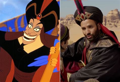 Marwan Kenzari As Jafar Aladdin Cartoon And Live Action Cast Side By