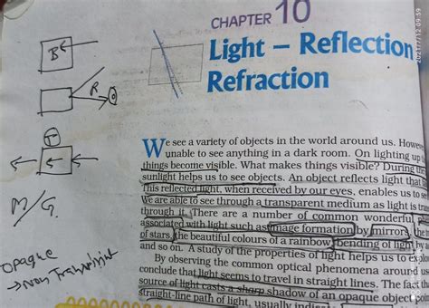 Introduction Of Light Reflection Refraction Science Notes Teachmint