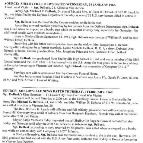 Sgt Michael Eugene “mike” Debusk 1943 1968 Find A Grave Memorial