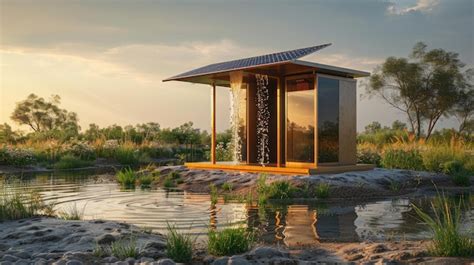 Premium Photo Solarpowered Water Purification System For Clean