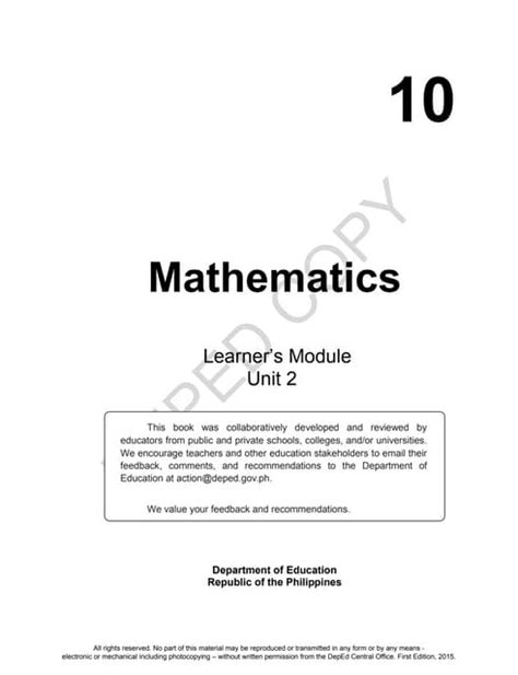 Grade 10 Math Second Quarter Summative Test Docx
