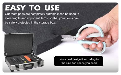 2pcs Polyurethane Tool Box Foam Inserts 40 X 30 X 4cm Cuttable Foam