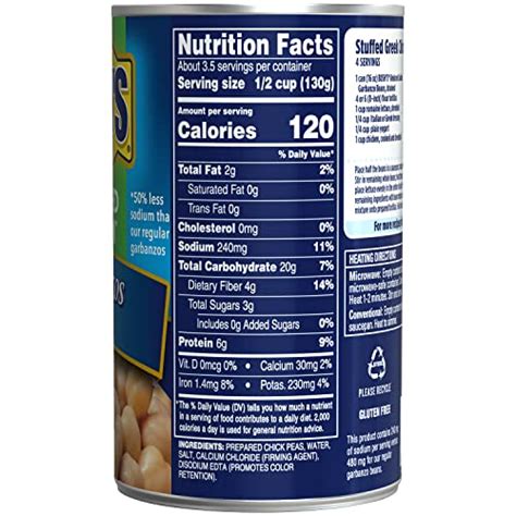 Bushs Best 16 Oz Canned Reduced Sodium Garbanzo Beans