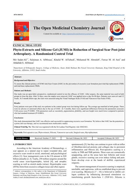 Pdf Phyto Extracts And Silicone Gel Jumi In Reduction Of Surgical