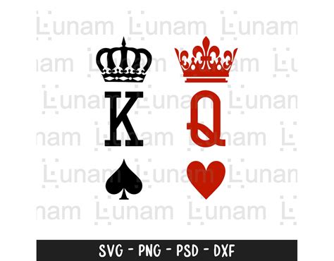 King And Queen Svg King Of Spades Svg Queen Of Hearts Svg Etsy Hong Kong