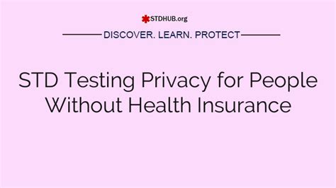 Std Testing Privacy For People Without Health Insurance