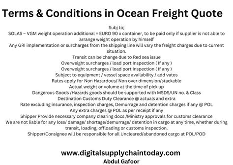 Why Ocean Freight Quotes Have Many Terms And Conditions Comapring Air