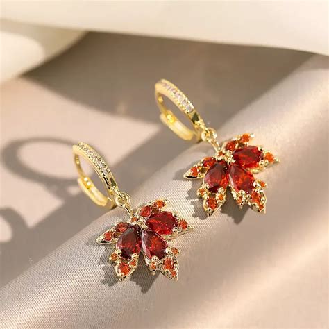 Maple Leaf Drop Earrings Leaf Jewelry Fashion Jewelry Holiday Jewelry