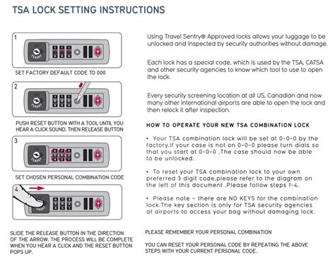 Tsa Lock Instructions Bags To Go