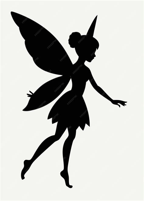 Fairy Silhouette Vector Art On White Background Premium Ai Generated