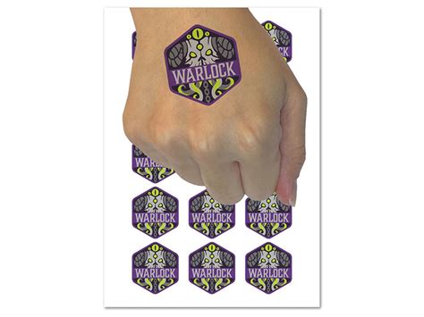 Rpg Class Warlock Games Fantasy Gaming Temporary Tattoo Water Resistant