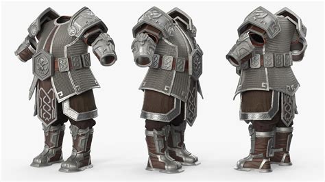 Steel Dwarven Armor With Chainmail 3d Model Turbosquid 2391451