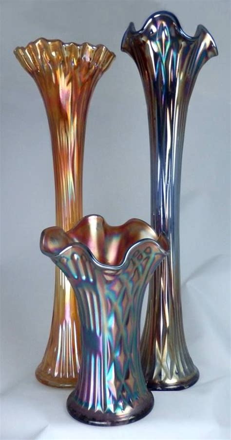 Carnival Glass Vases Carnival Glass Vintage Antique Glass Carnival