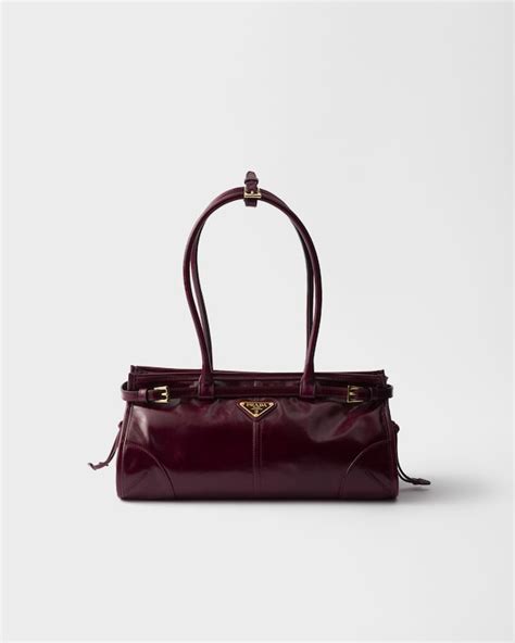 Burgundy Prada Bonnie Medium Leather Handbag Prada United States
