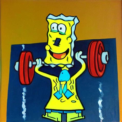 Spongebob Lifting Weights