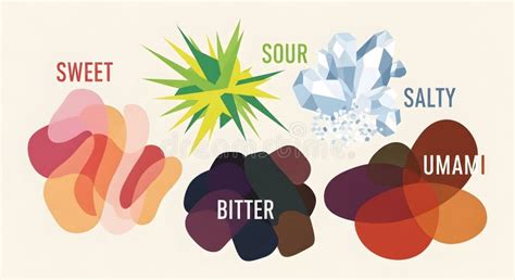 Visual Representation Of The Five Basic Tastes Sweet Sour Salty