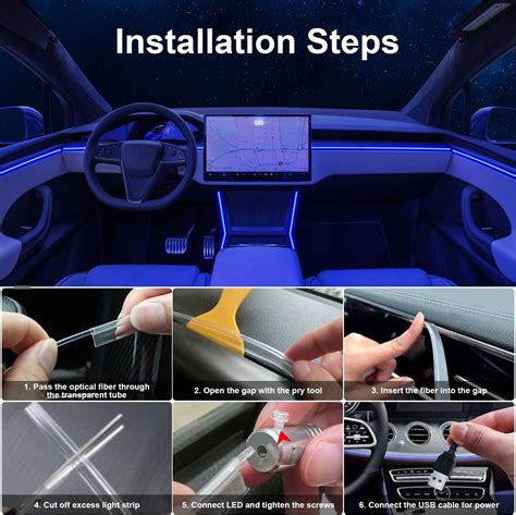 Luces Led Para Automóvil Tira De Luces Interiores Con Control Remoto