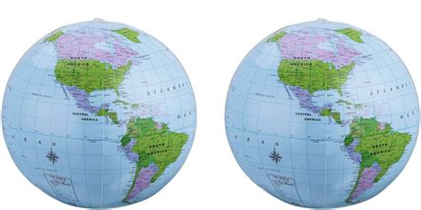 Inflatable World Globes 2 Pack Beach Ball Inflatable Globe 16 Inches