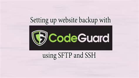 how to set up codeguard to backup website using sftp and ssh youtube