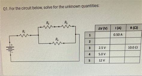 solved q1 for the circuit below solve for the unknown