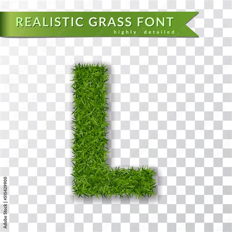 Grass Letter L Alphabet 3d Design Capital Letter Text Green Font
