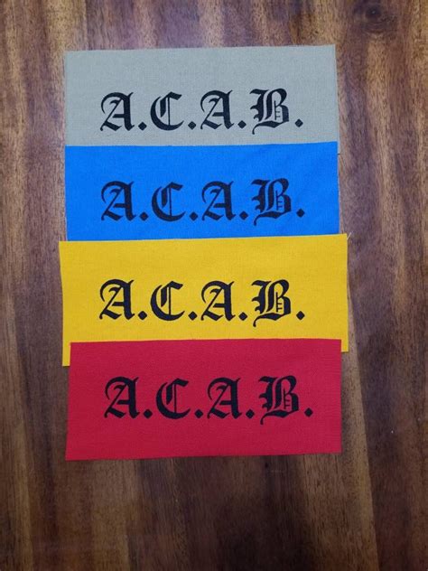 A C A B Diy Punk Patch Acab Etsy