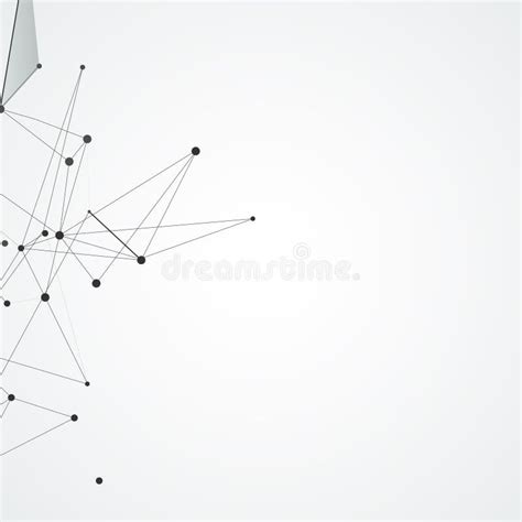 Modern Geometric Templates With Connected Lines And Dots Technology Design Stock Illustration