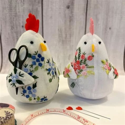 Chicken Caddy Chicken Pincushion Softie Sewing Template And Instructions