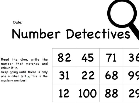 Number Detectives Puzzle Worksheet Teaching Resources Number Detectives Puzzle Worksheet Teaching Resources