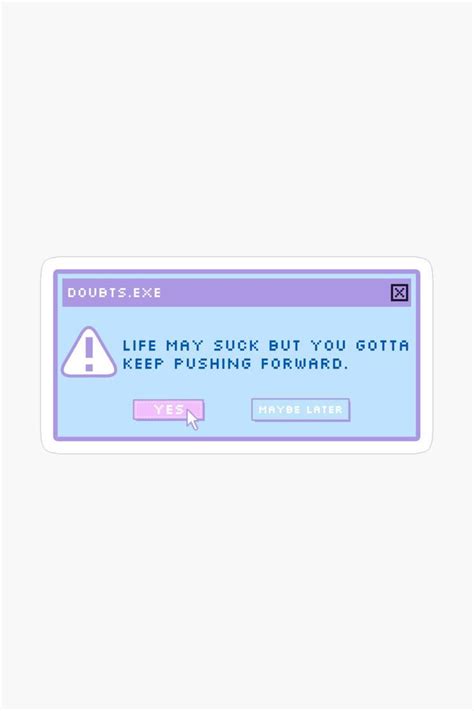 Doubt Exe Pop Up Sticker Zazzle Pop Aesthetic Stickers Pop Up