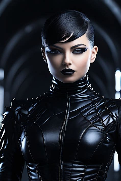 Leather Catsuit Black Hair Black Makeup Thigh High By Grandgremlin On Deviantart