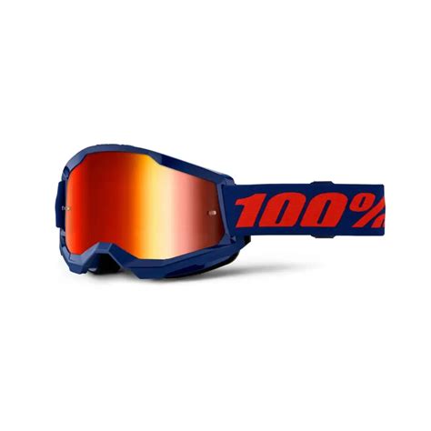 100 Percent Strata 2 Goggle Red Mirror Lens Navy