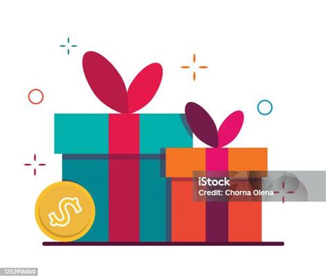 Kotak Hadiah Untuk Liburan Simbol Program Loyalitas Dan Penghargaan Promosi Toko Online Bonus