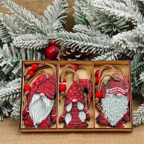 Készlet Fa Díszek Törpék 9 Db Piros Készlet Ajandekkozponthu