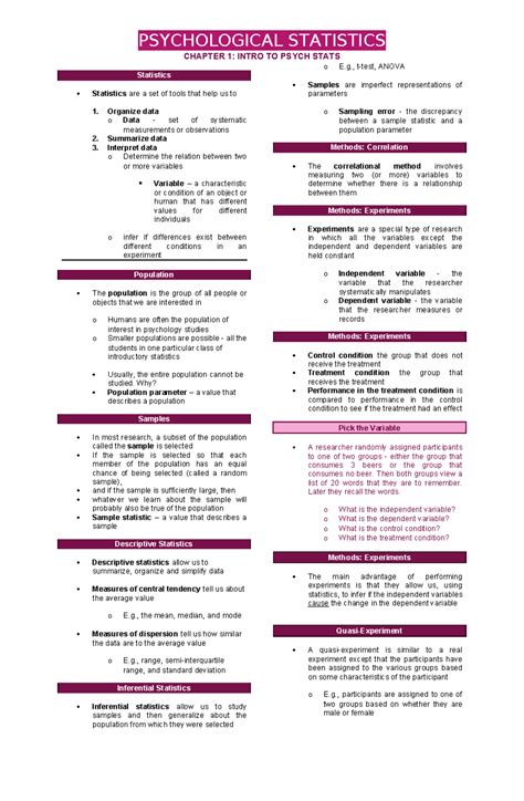 Chap 1 Psych Stats Final Psychological Statistics Chapter 1 Intro