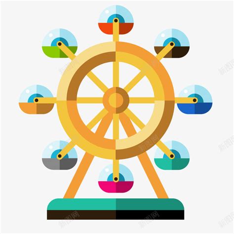 卡通彩色的摩天轮矢量图png图片免费下载 素材ovqmpovp 88icon