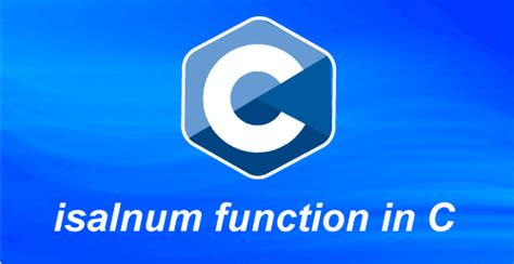 Isalnum Function In C Online Tutorials Library List