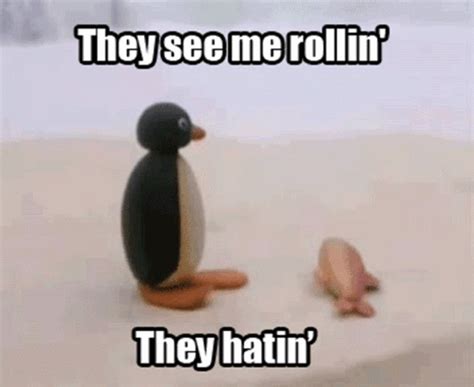Pingu Playful Rolling They See Me Rollin 