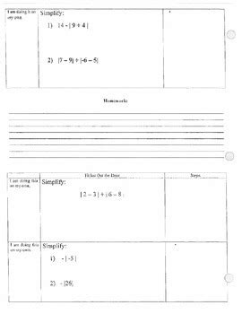Integers Absolute Value NS By David Vollmar TpT