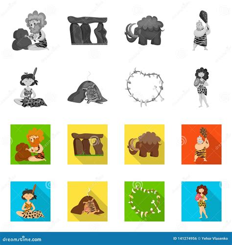 Isolated Object Of Evolution And Prehistory Symbol Set Of Evolution