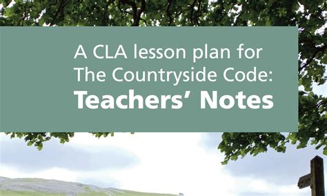 the countryside code cla lesson plan for teachers essex