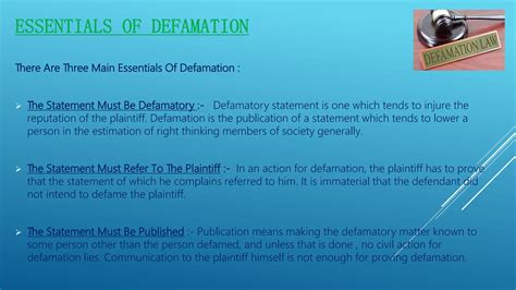 Defamation And Its Types Law Of Torts Seminar Ppt Pptx
