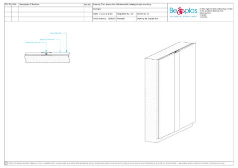Beplas Elite Ce K Wall Cladding With Vertical Joint Strip Detail Drawing Be Plas Hygienic